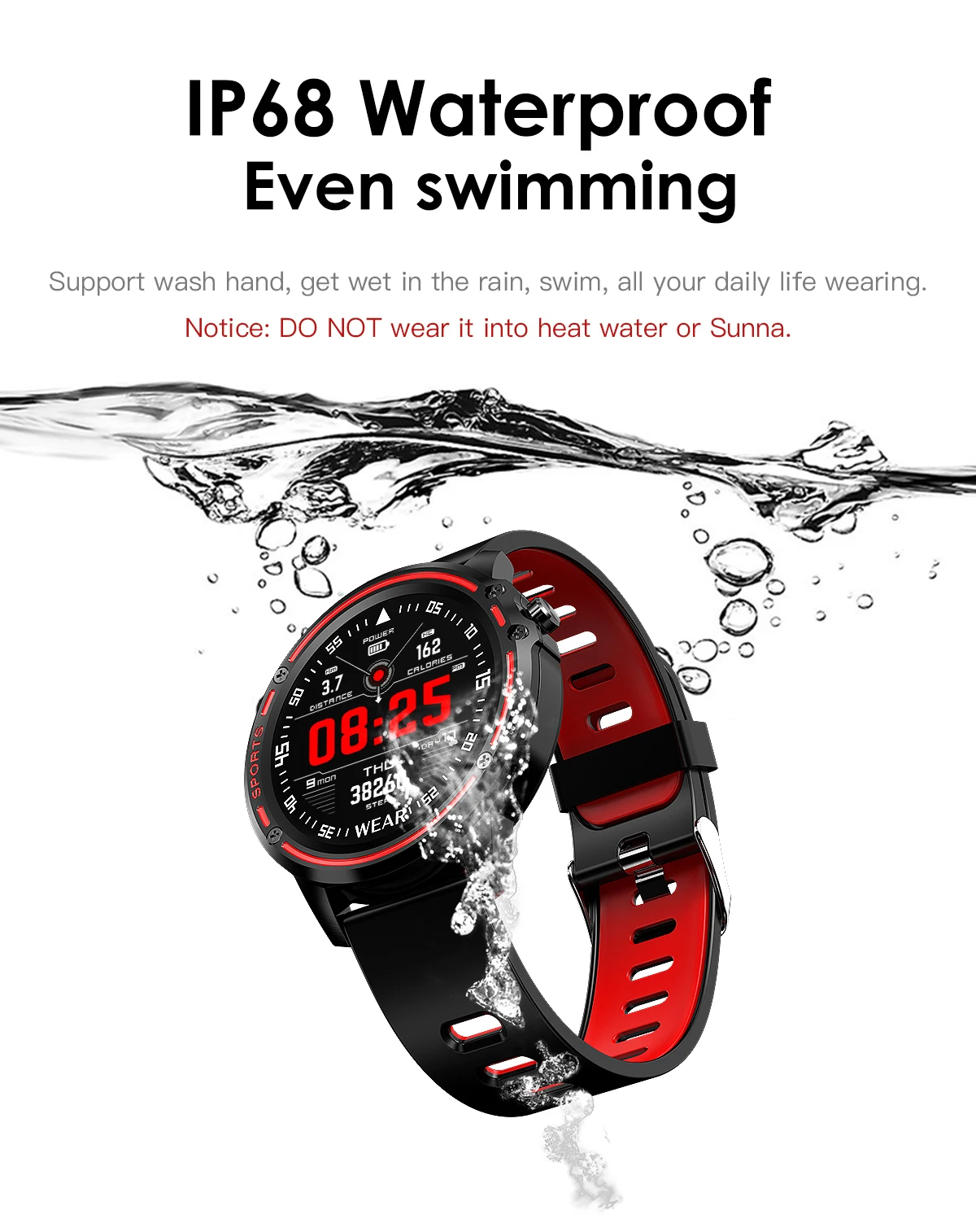 2024 Men Clock Smartwatch L8 Smart Watch Ip68 Waterproof Fitness ...