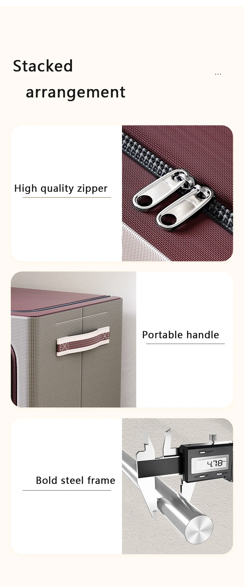 Cloth Steel Frame Folding Storage Boxes - Durable & Space-saving