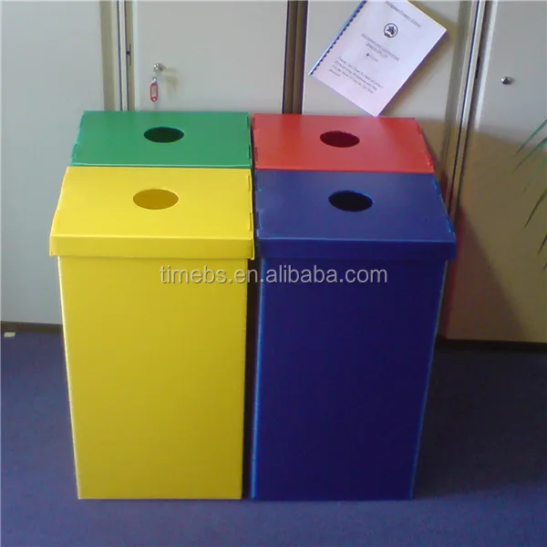 Foldable Corrugated Plastic Recycling Bin/waste Bin/trash Bin - Buy ...