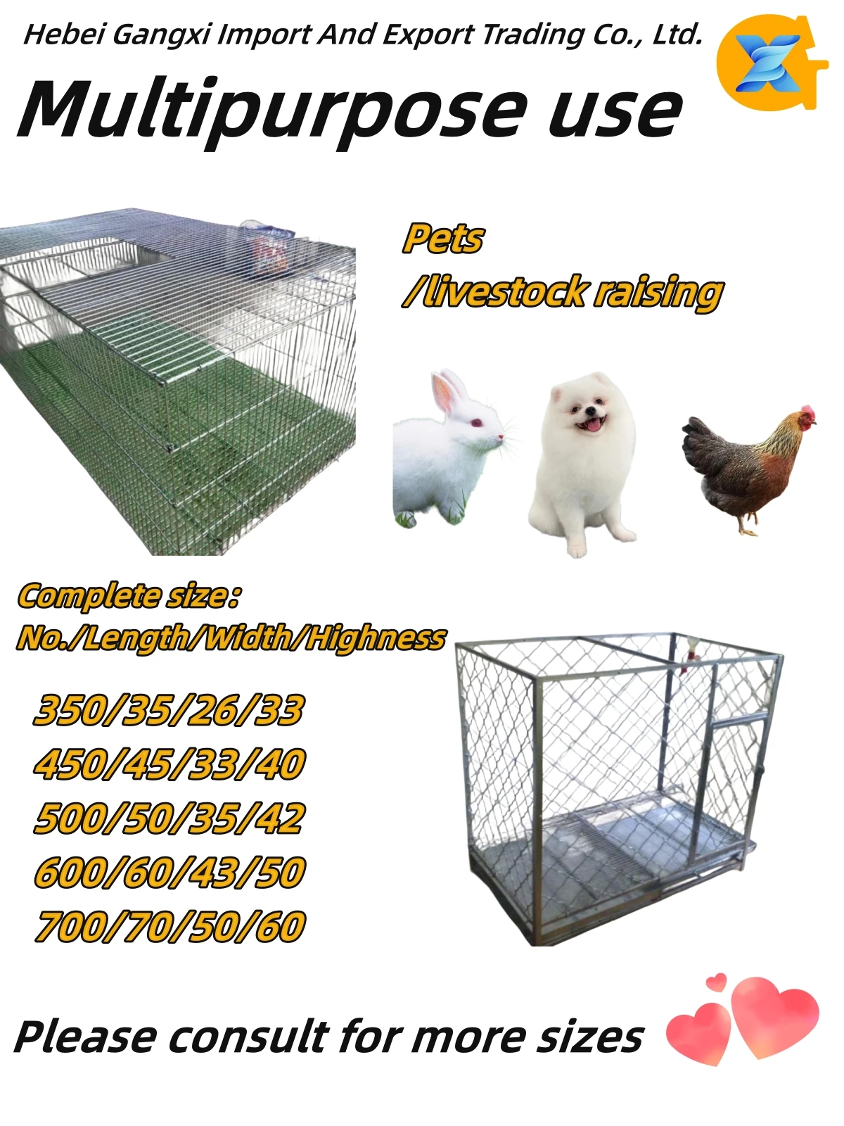 Heavy Duty Modular Cage Breeding Animal Stainless Steel Cage Galvanized ...