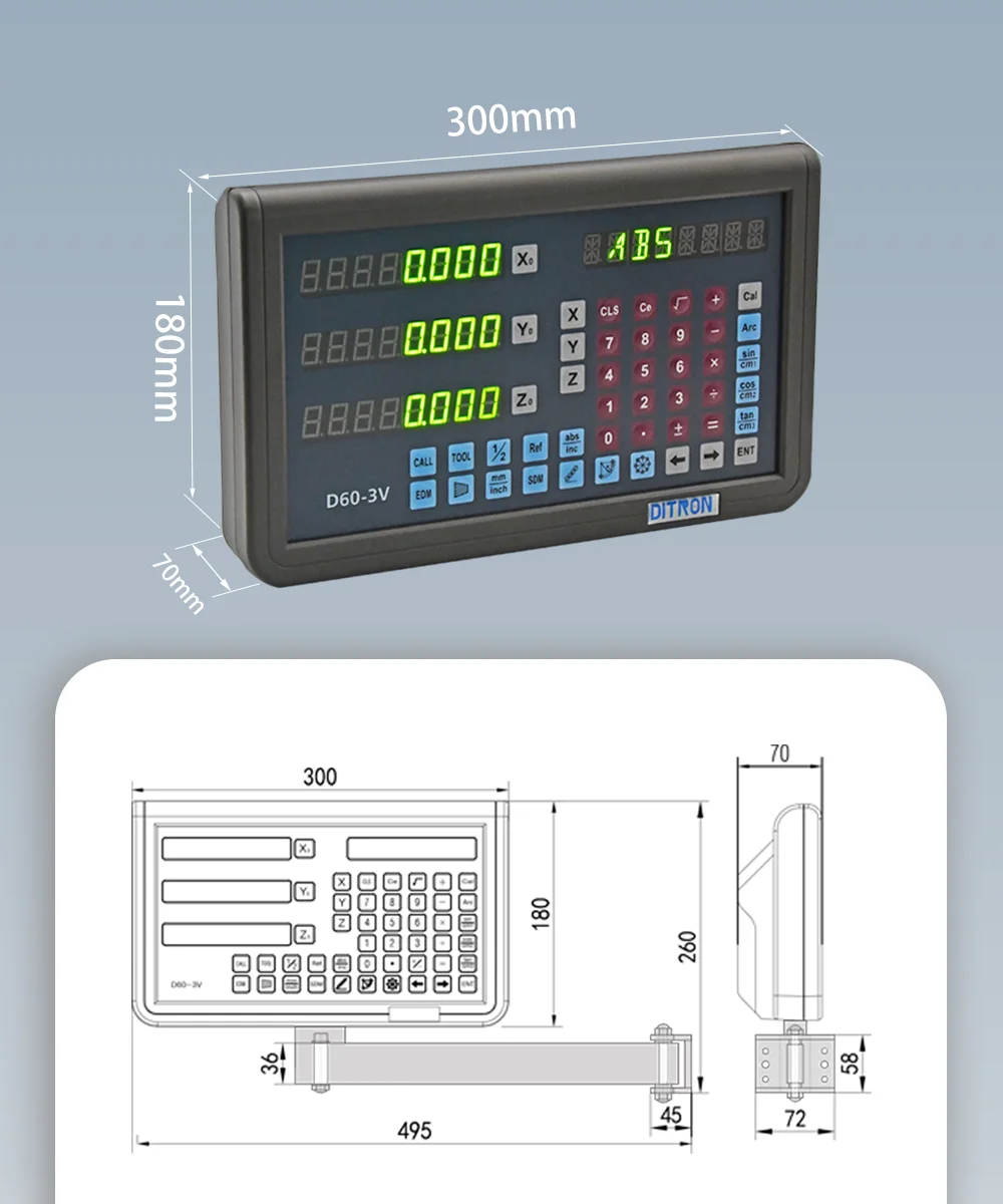 LED 2 Axis/3axis DRO for Lathe - Precision & Custom Support