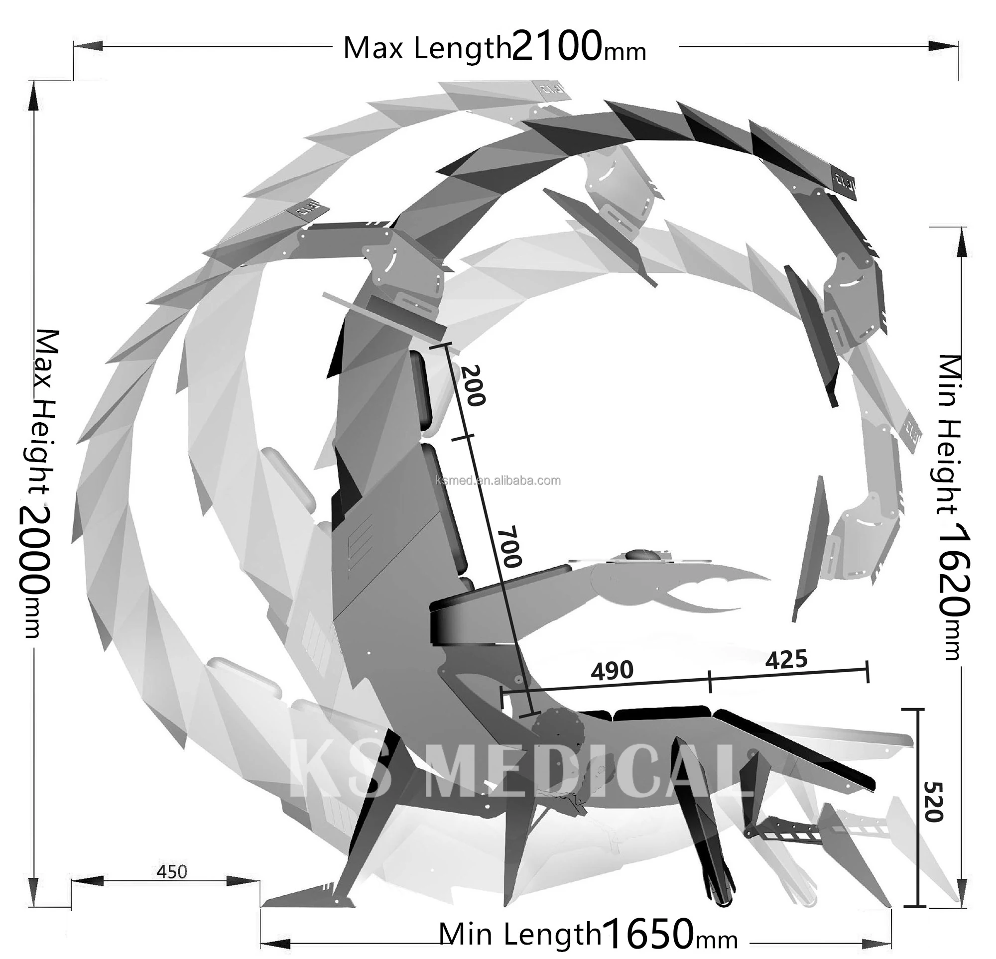 Ksm-gc1 Gaming Chair Scorpin King Cockpit Chair Fully Recline Rgb ...