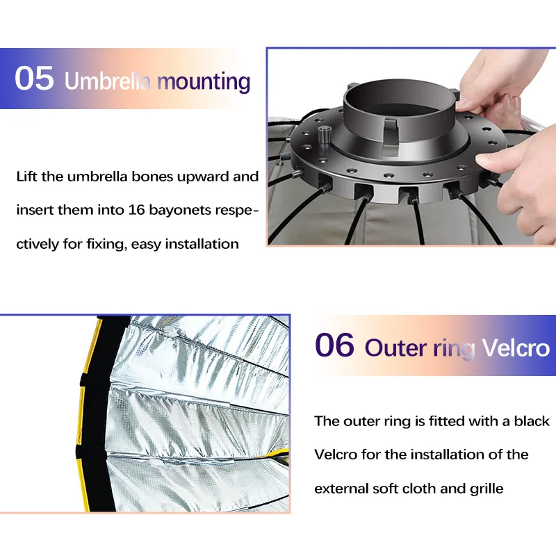 24Inch/60cm Parabolic Softbox Deep Soft Box With Grid for Photography ...