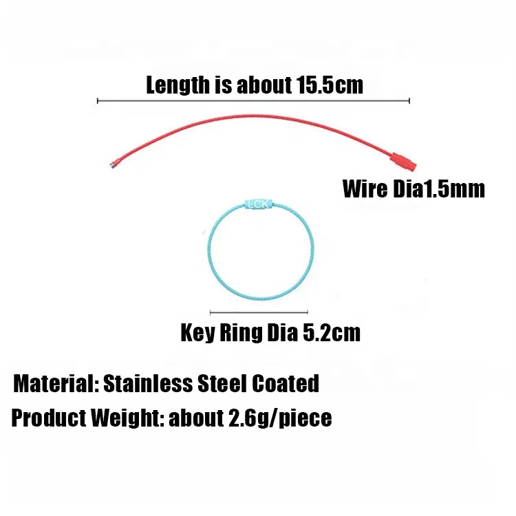 Stainless Steel Cable Key Ring Color Coated Wire Key Rings - Buy Wire ...