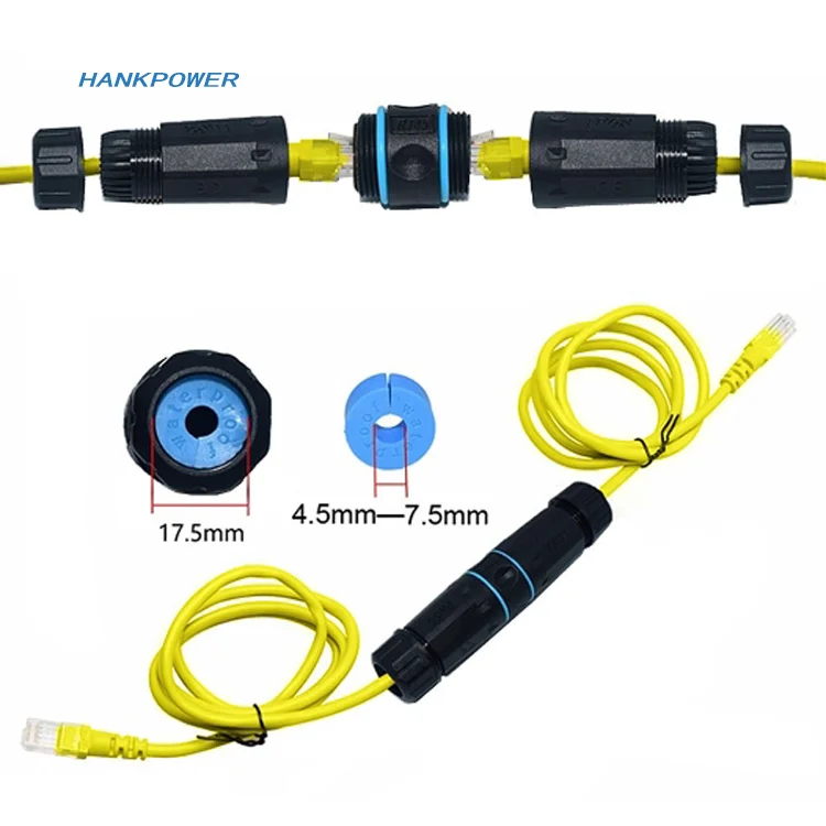 IP68 Female CAT6 Connector - Waterproof RJ45 Coupling