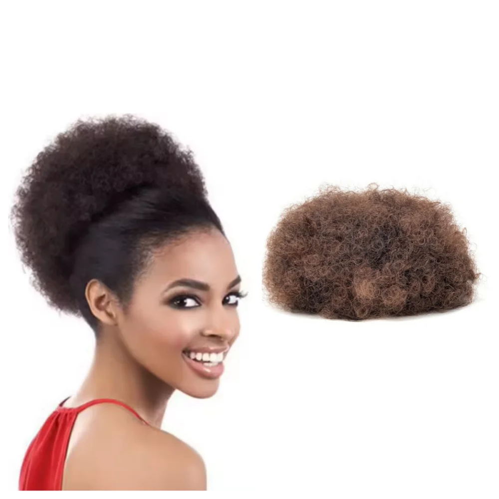 8 Inch Afro Puff Hair Bun Dreadlocks Hair Kinky Bun Clip in Hair ...