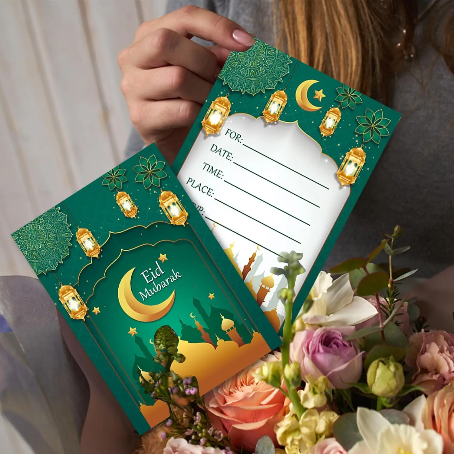 Eid Mubarak Cards Custom Eid Greeting Card Islamic Muslim Ramadan ...