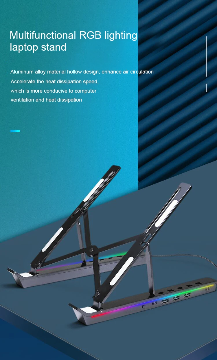 Great Roc Led Laptop Stand USB C Hub USB C USB a Type C Laptop Docking ...