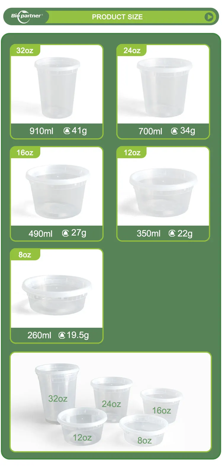 16/24/32oz Clear PP PET Soup Cup - Disposable Food Container