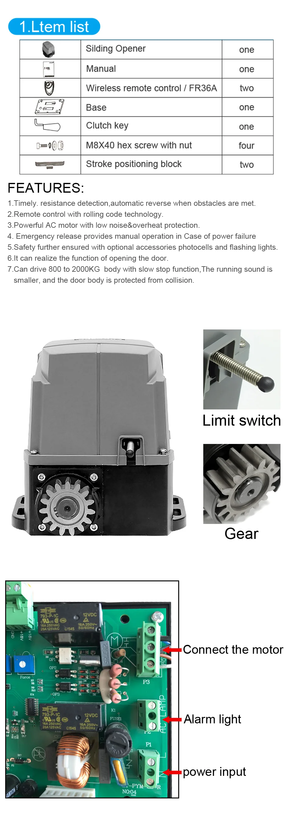 Foresee F500g Automatic Sliding Gate Opener Heavy Duty Rack Driven ...