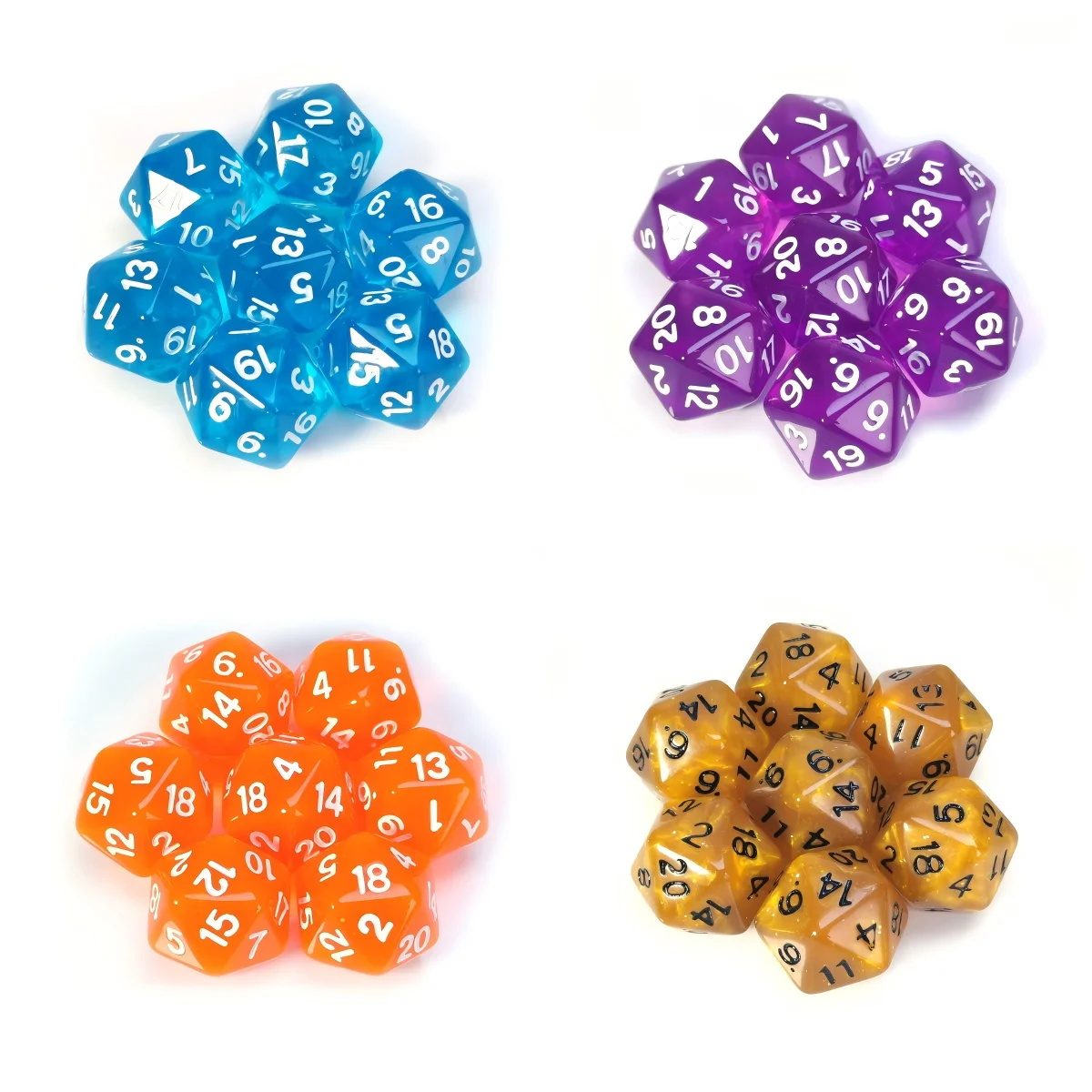 D20s Polyhedral Dice Set Pearl Dark Red - Wholesale Custom