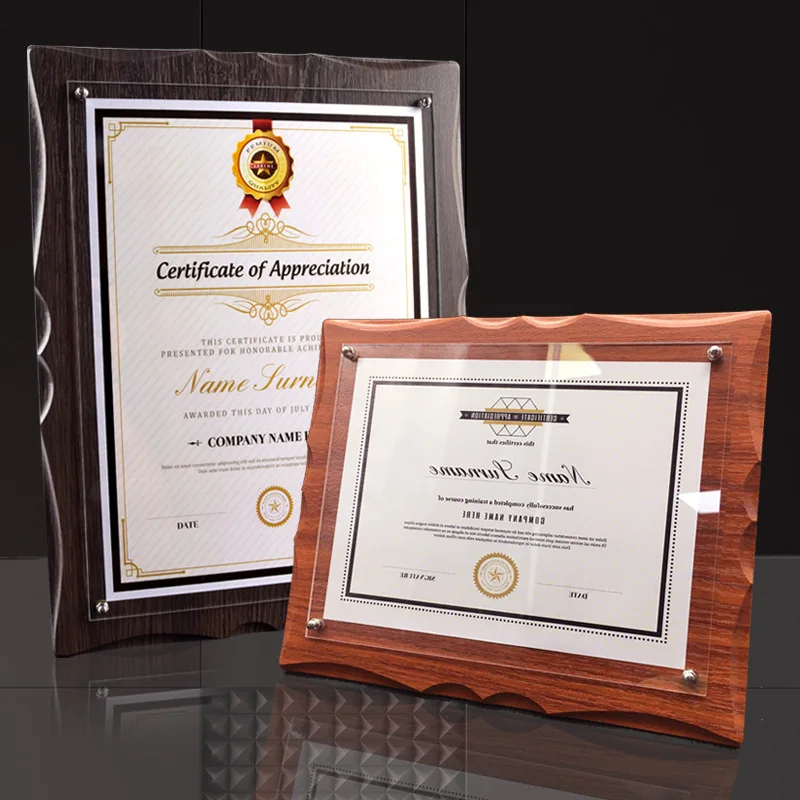 Certificate A4 Display Frame Honor Awards Posed Wooden Photo Frame ...