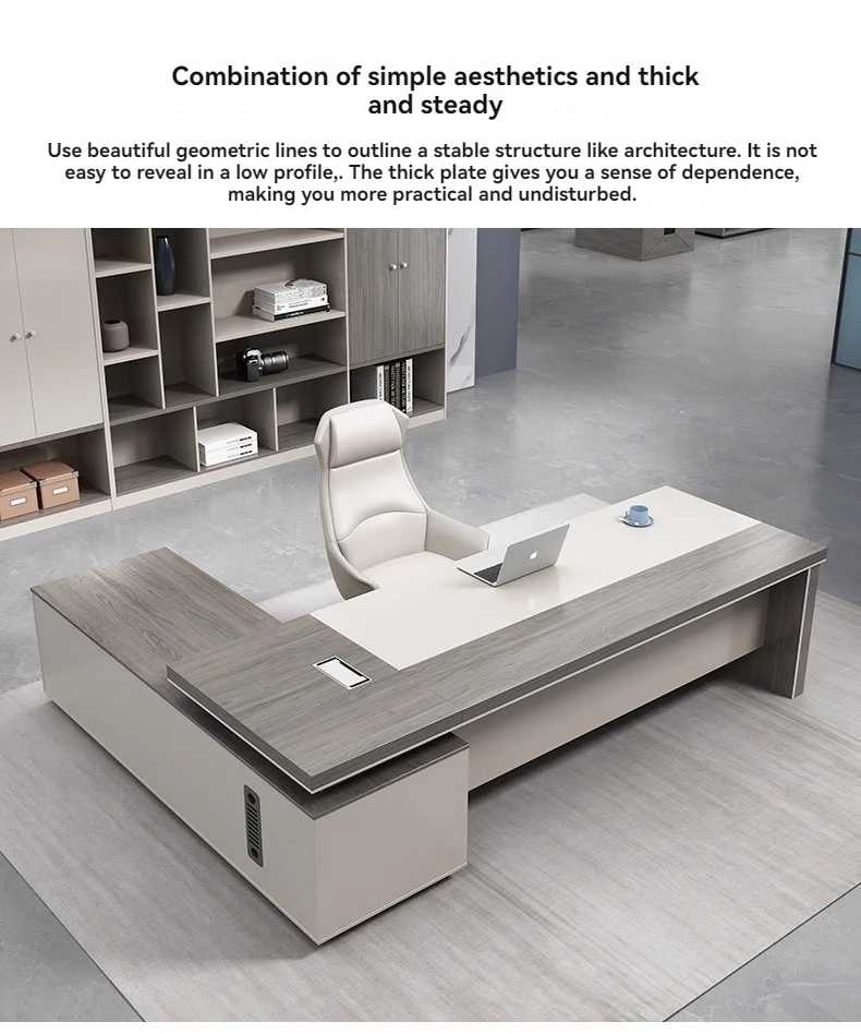 Luxury Modern L-Shaped Single Person Manager Supervisor Desk
