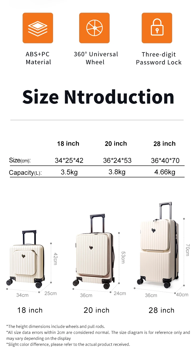 Winner Red Dot Design Award Travel Suitcases Set Carry-on Front Open ...