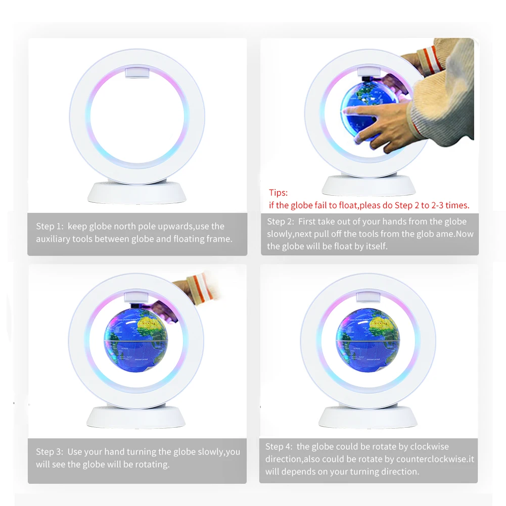 Floating Globe with Bluetooth Speaker - Educational Decor
