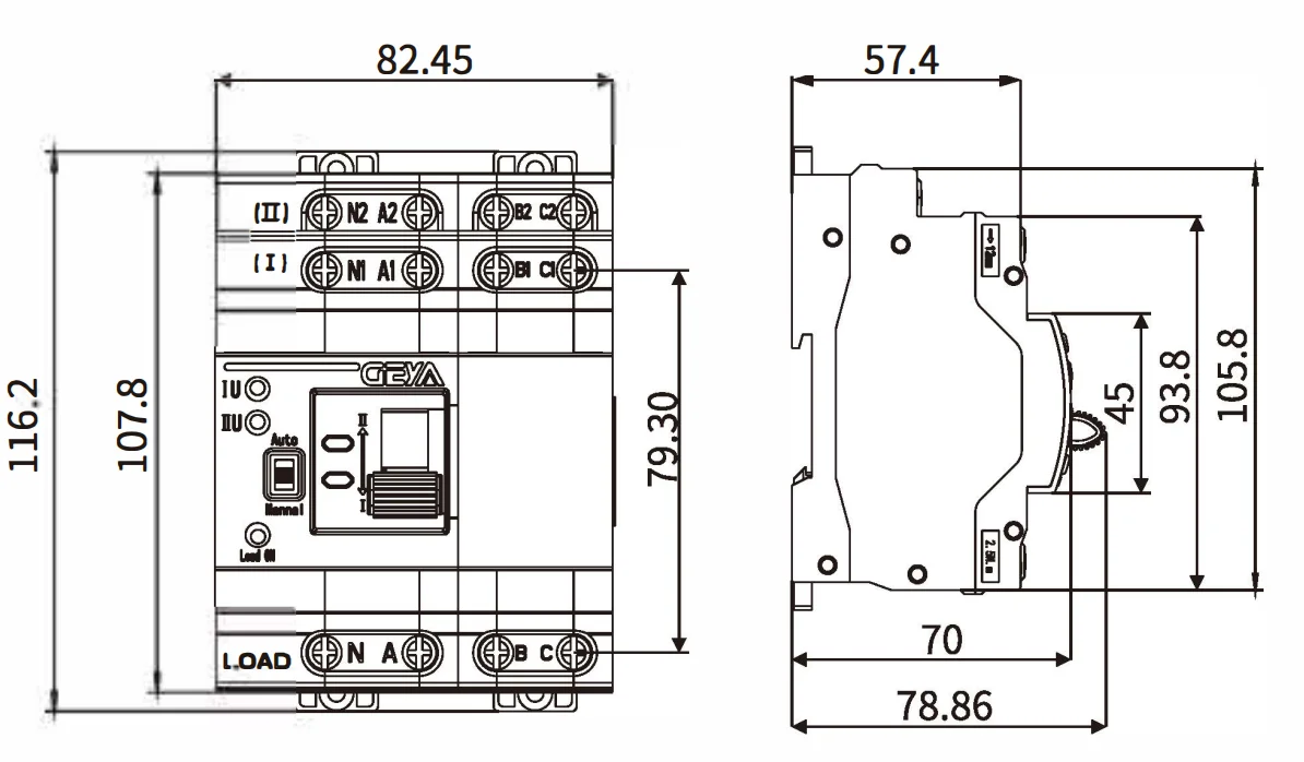 Geya G2r-63 Ii 4p Generator Ats Controller Daul Power Changeover ...
