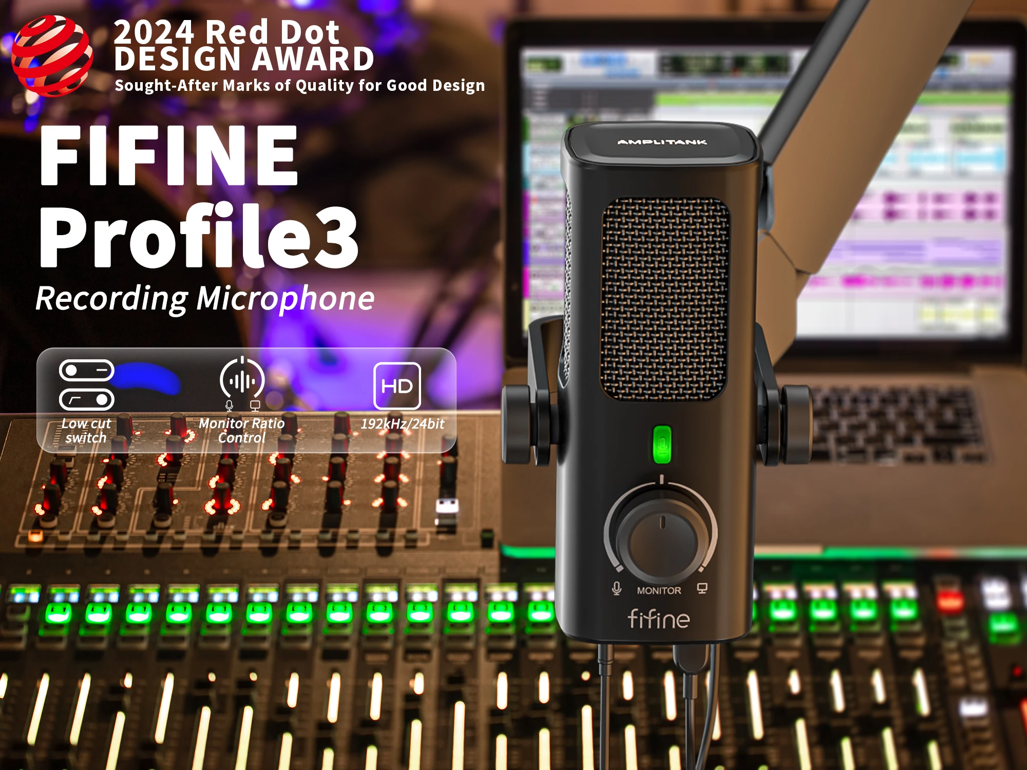 Fifine Profile3 - Professional Studio Microphone for Podcasting