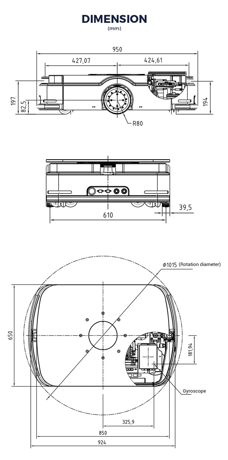 Autonomous Mobile AMR Robot 300kg Payload Laser Guided AGV