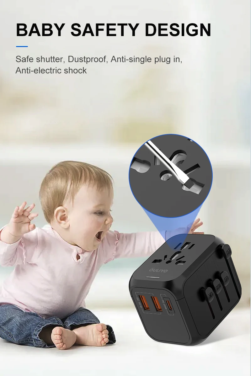 World Travel Adaptor Usb Plug Type C Quick Charger Pd Smart Usb Charger ...