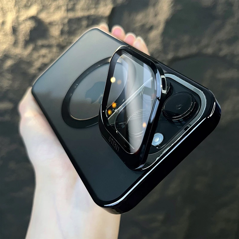 Holder Camera Lens Protection Magnetic Mobile Phone Case For Iphone 14 ...