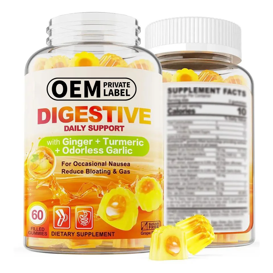 Oem Digestive Gummies With Ginger Turmeric Odorless Garlic For Reduce ...