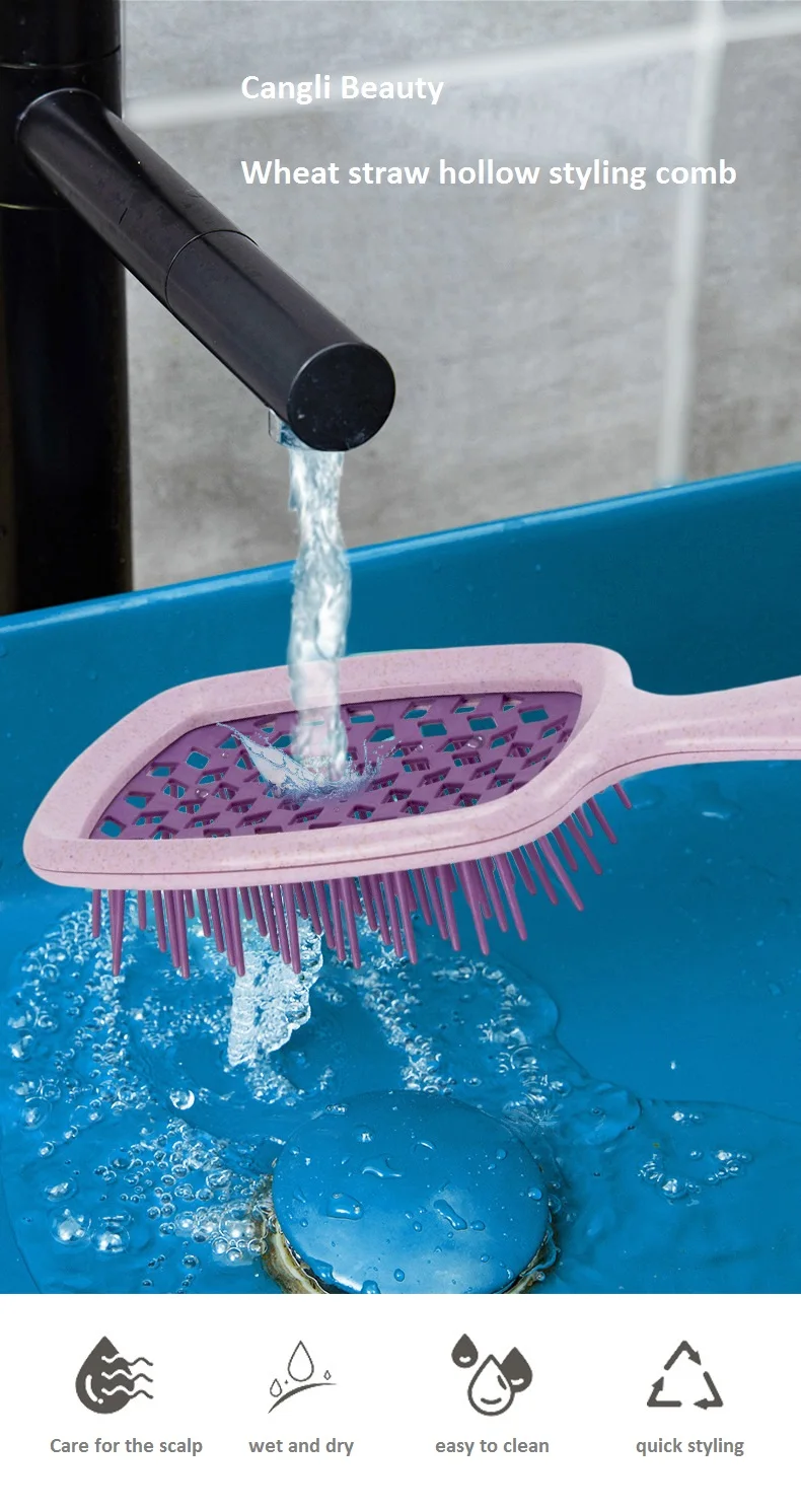 Cangli Beauty Natural Wheat Straw Fine Hair Comb Haircare The Scalp ...