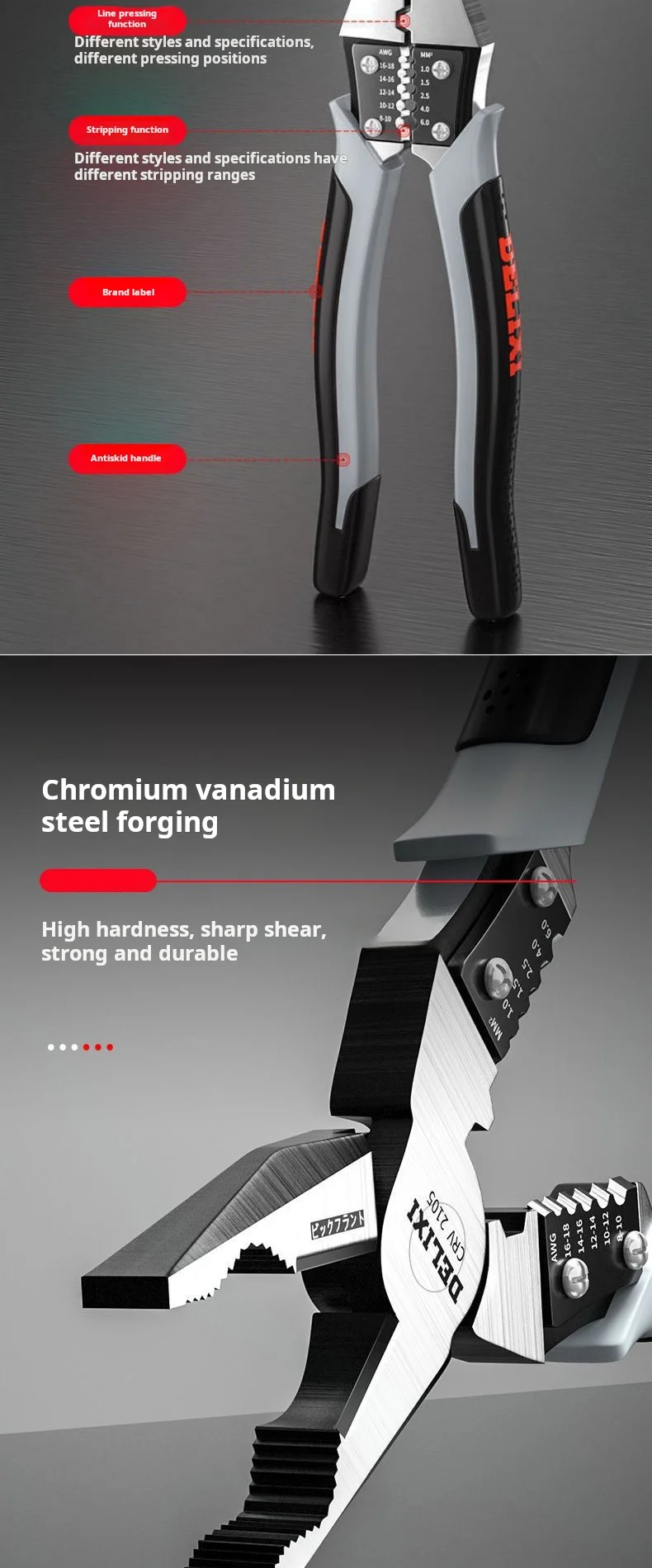 D67YC Multi-purpose Vise Diagonal Pliers Needle Nose Hardware Tools ...