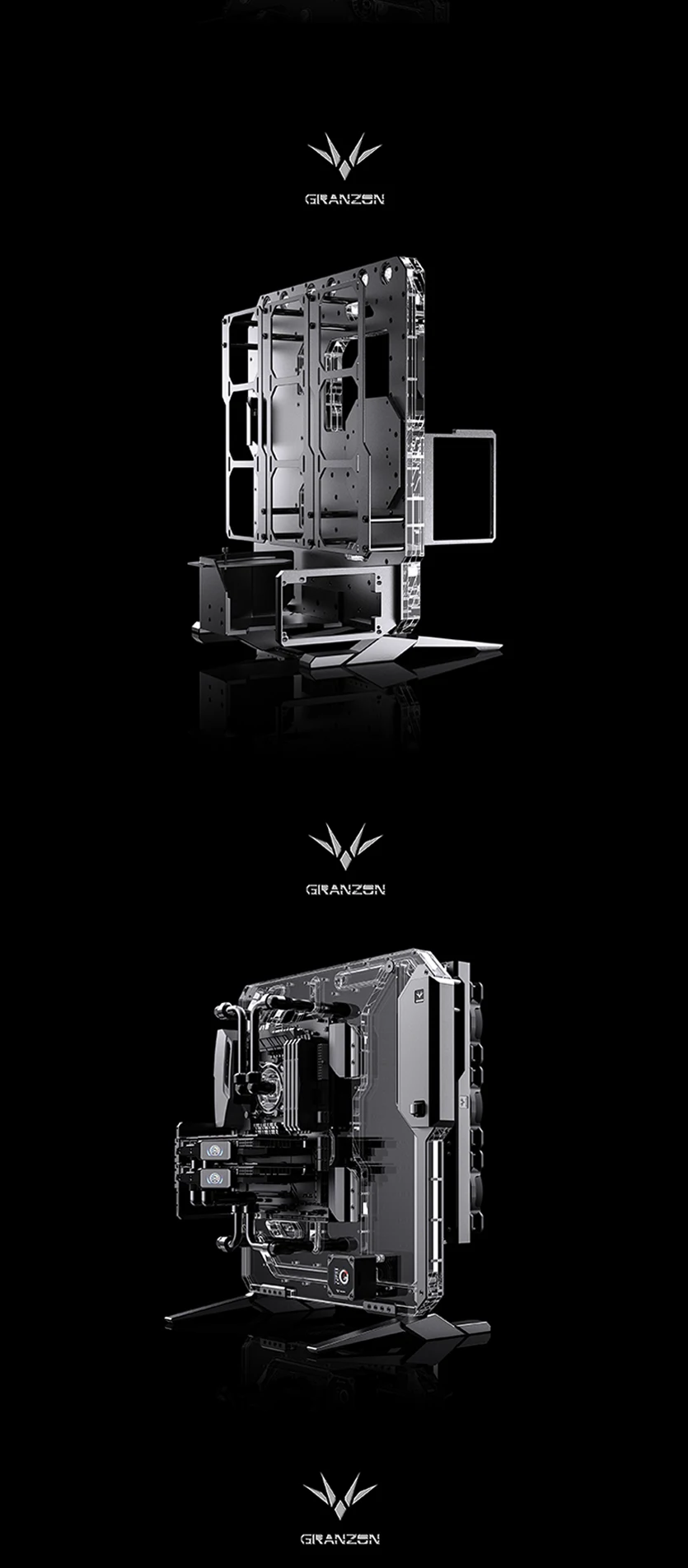 Granzon G20 Open Frame Distro Plate Case for E-ATX Motherboard