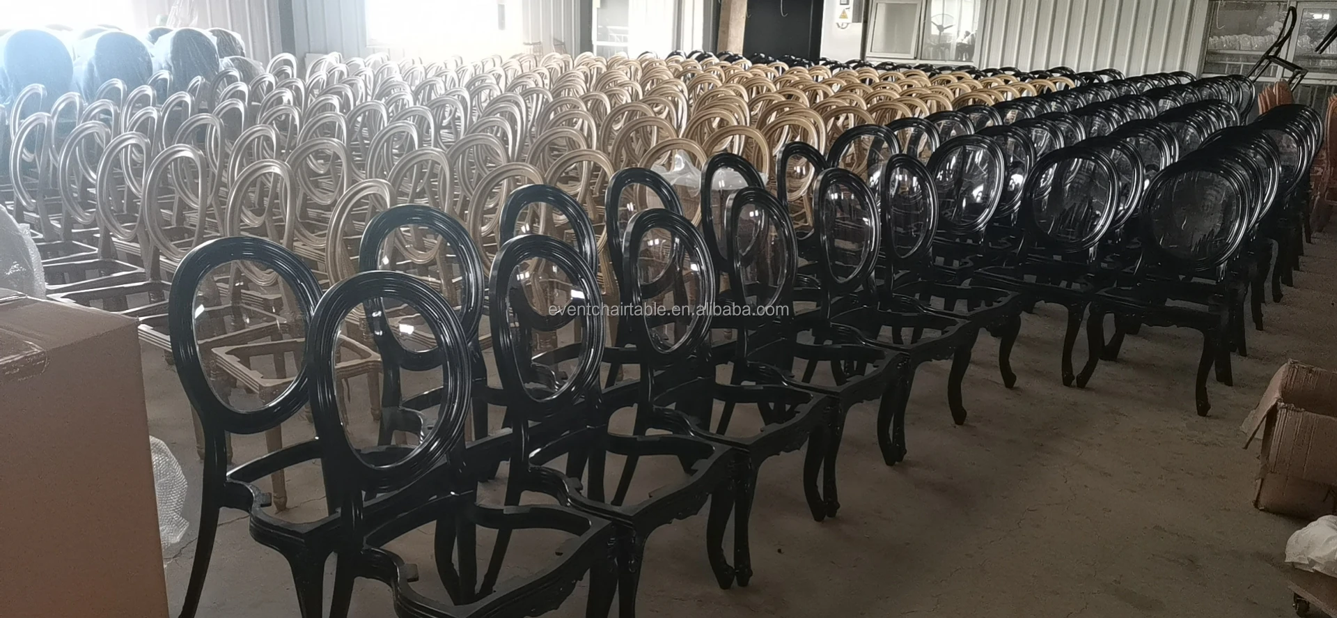 Plastic KD Stackable Cane Wicker Rattan Round Back Wedding Event Dining ...