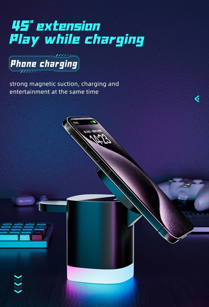 2023 Intelligent Control Multi-function 3 In 1 Wireless Charging Phone ...