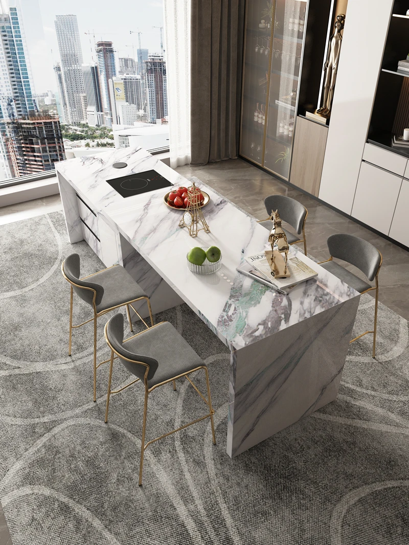 Luxury Modern Sintered Stone Slabs Countertops Kitchen Island Floating ...