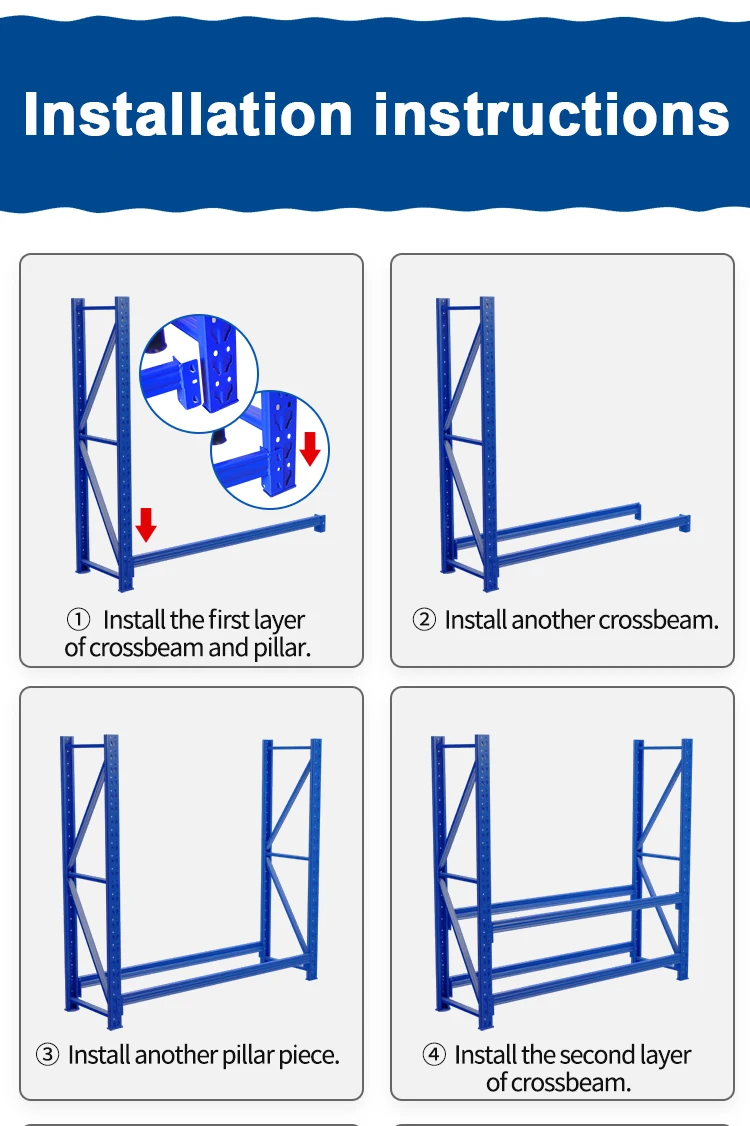 Warehouse Steel Rack Pallet Rack Shelves For Warehouse 3 Tons Foldable ...