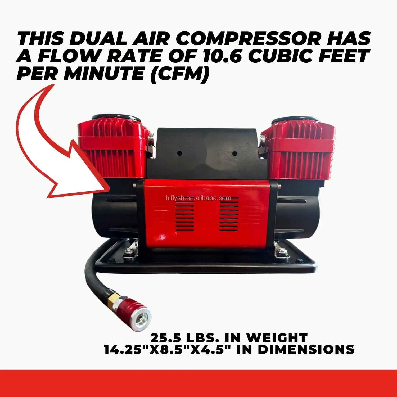 300lsh/min Heavy-duty 12v/24v Cabled Tire Compressor With Double ...