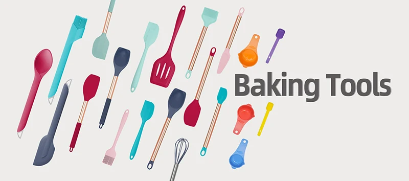 6 Pcs Baking Utensils Set / Beech Wood & Silicone Cooking / Pastry ...