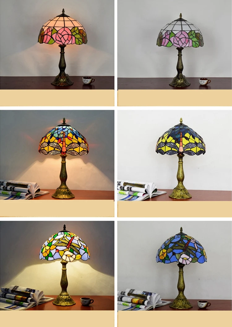 Stained Glass Reading Table Lamp - Hotel Bedroom Luxury
