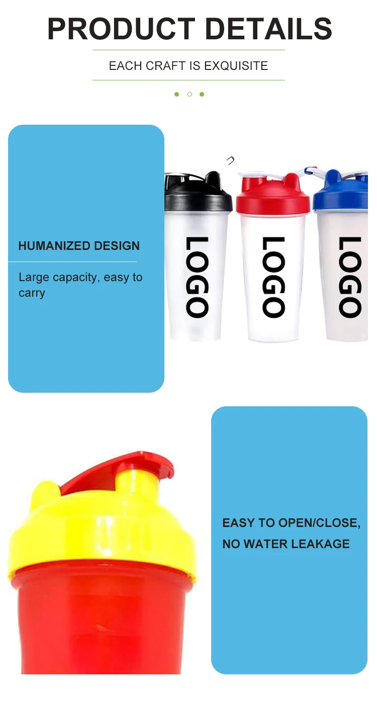 Hot Sell Gym Black Protein Custom Logo Shaker Bottle Custom Logo Shaker ...