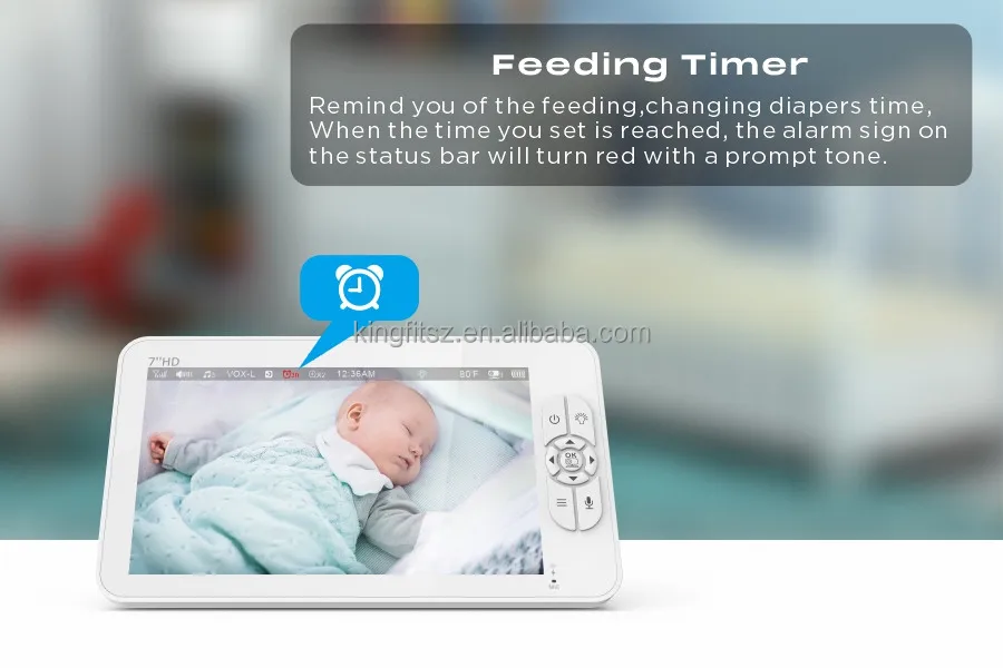 7 Inch LCD Display Screen Wireless Video IR Night Vision Baby Monitor