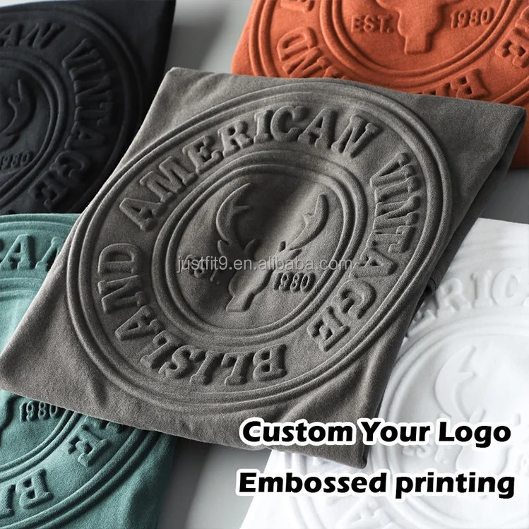 Oem Emboss Logo Tee Shirt Men Cotton Tshirt Oversize Plain Graphic ...