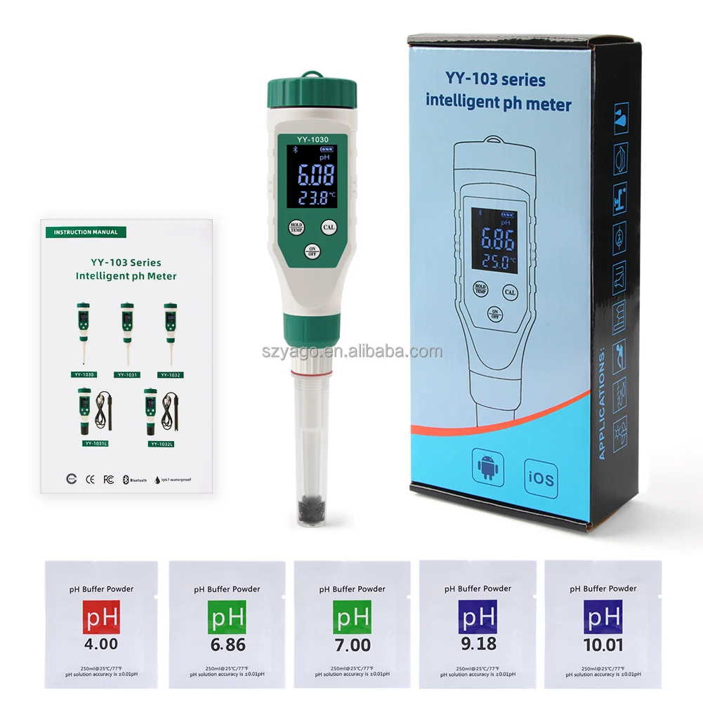 Backlit LCD Display Ph Meter with Bluetooth for High Accuracy