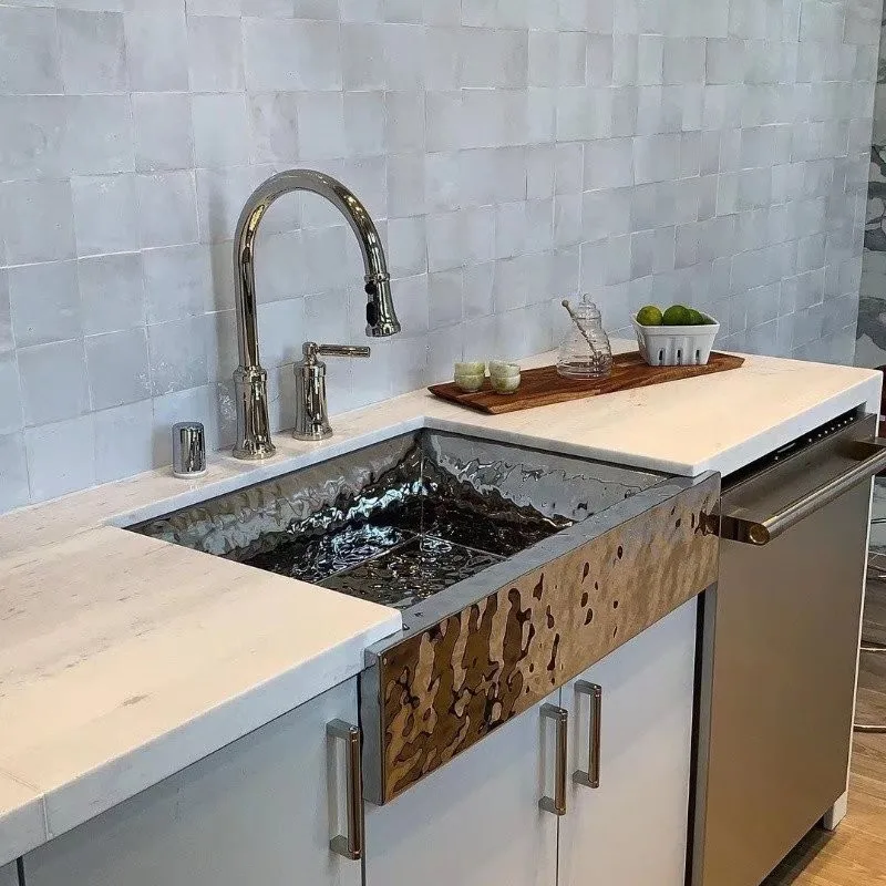 Handmade Oil Rubbed Bronze Patina Copper Kitchen Sink