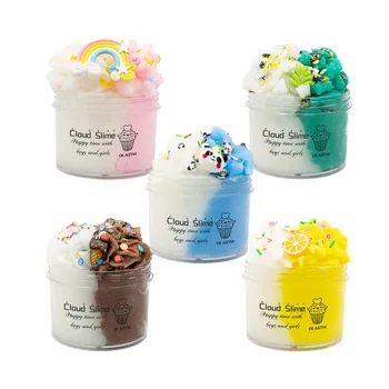 Lovely Rainbow Cloud Mud Ice Cream Silk Mud Diy Slime Colored Mud Toys ...