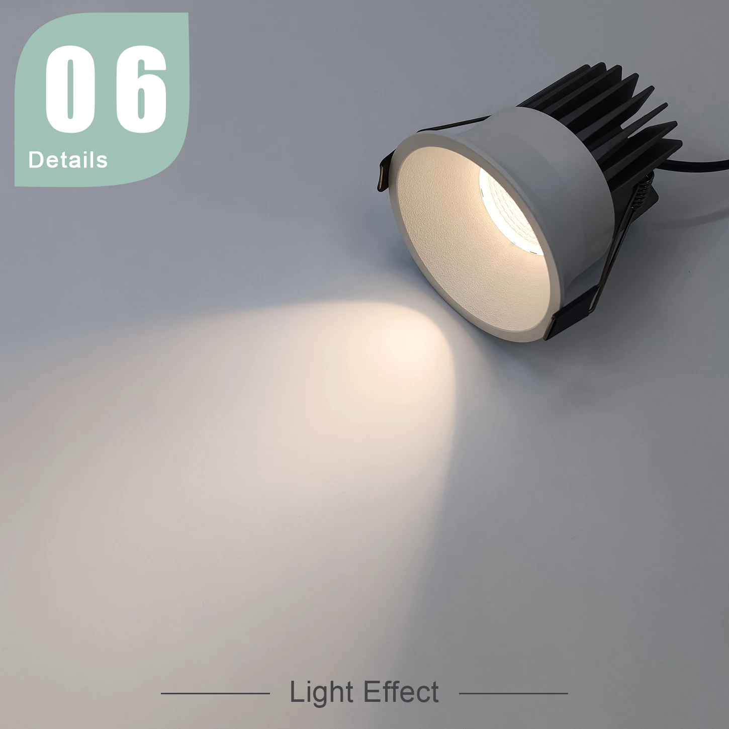 White Small Surrounds Indoor Spotlight Ceiling 7W Down Light Dimmable ...