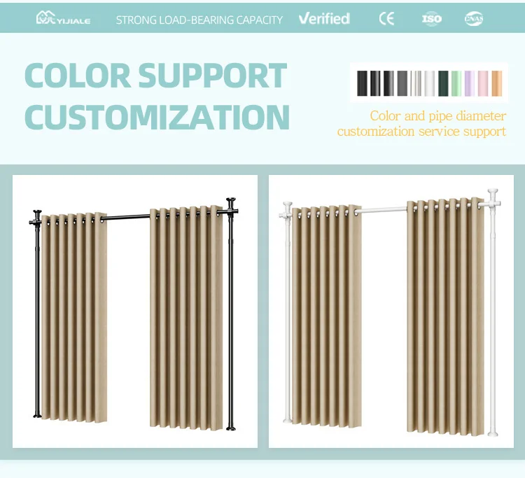 Yijiale 32mm Diameter Metal Vertical Tension Pole Free Standing Door ...