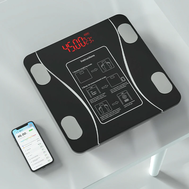 Four Electrode Smart Body Fat Scale Body Composition Weight Scale ...