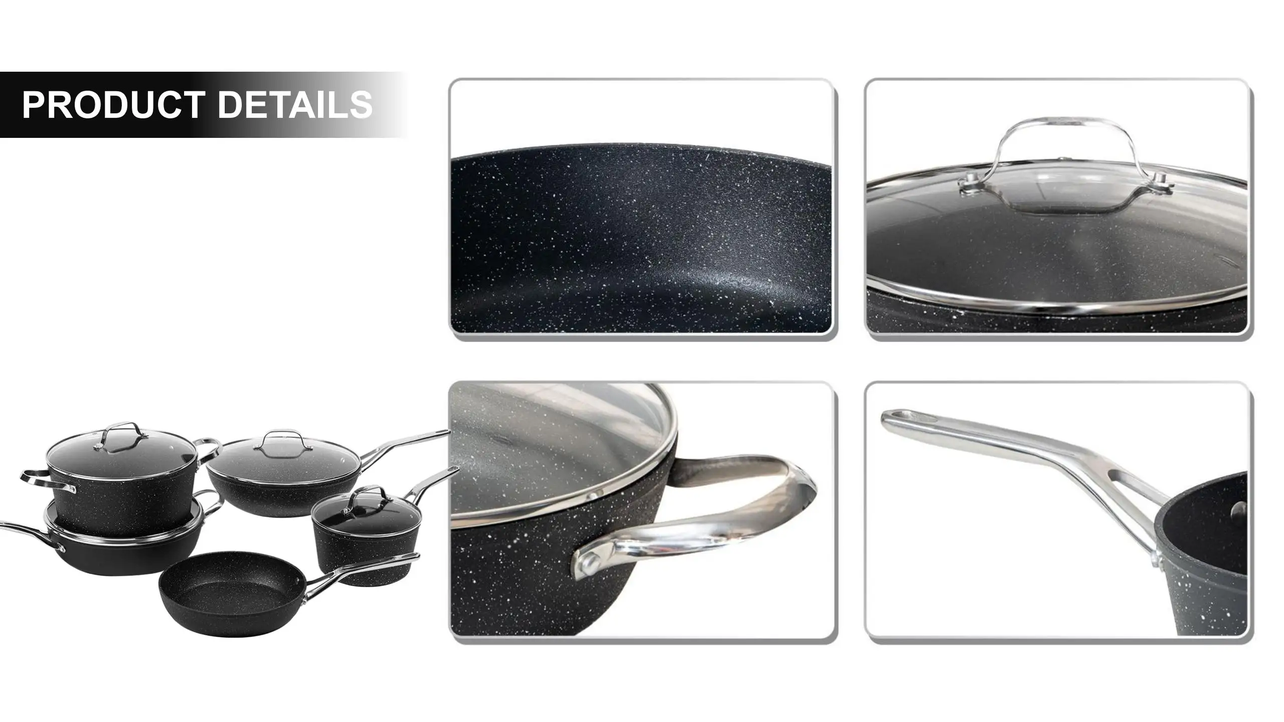 Big Size 15pieces Marble Coating Aluminium Cookware Set Non Stick ...