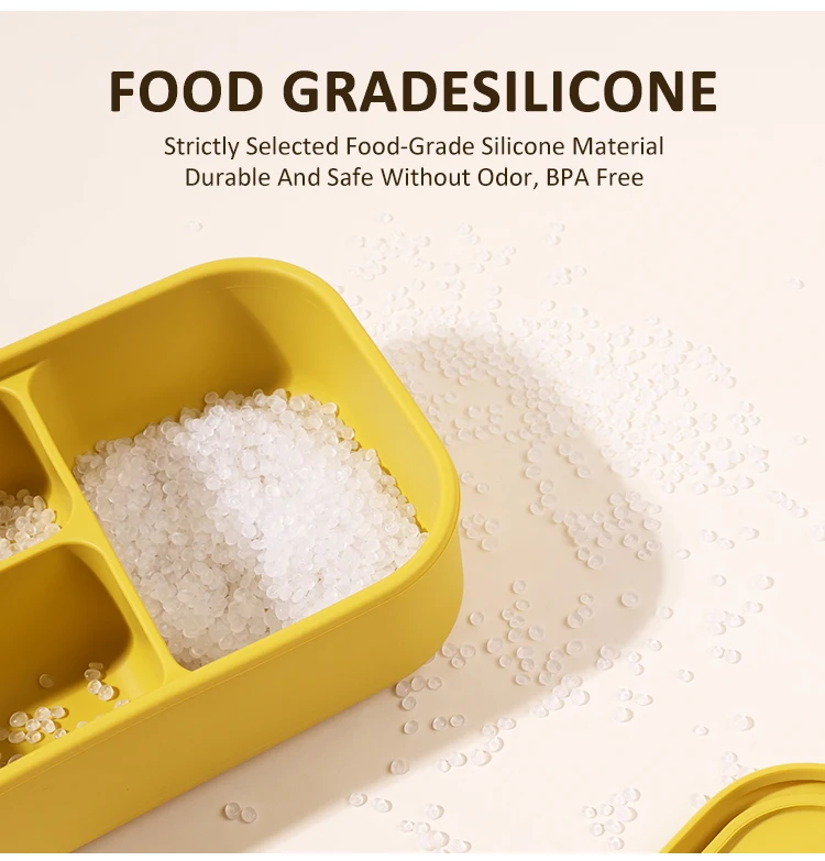Custom 800ml Silicone Bento Lunchbox - Leakproof & Heatable