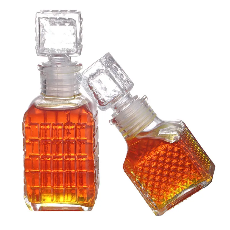 Customize Luxury Mini Liquor Bottle 50ml 100ml Embossed Glass Wine ...