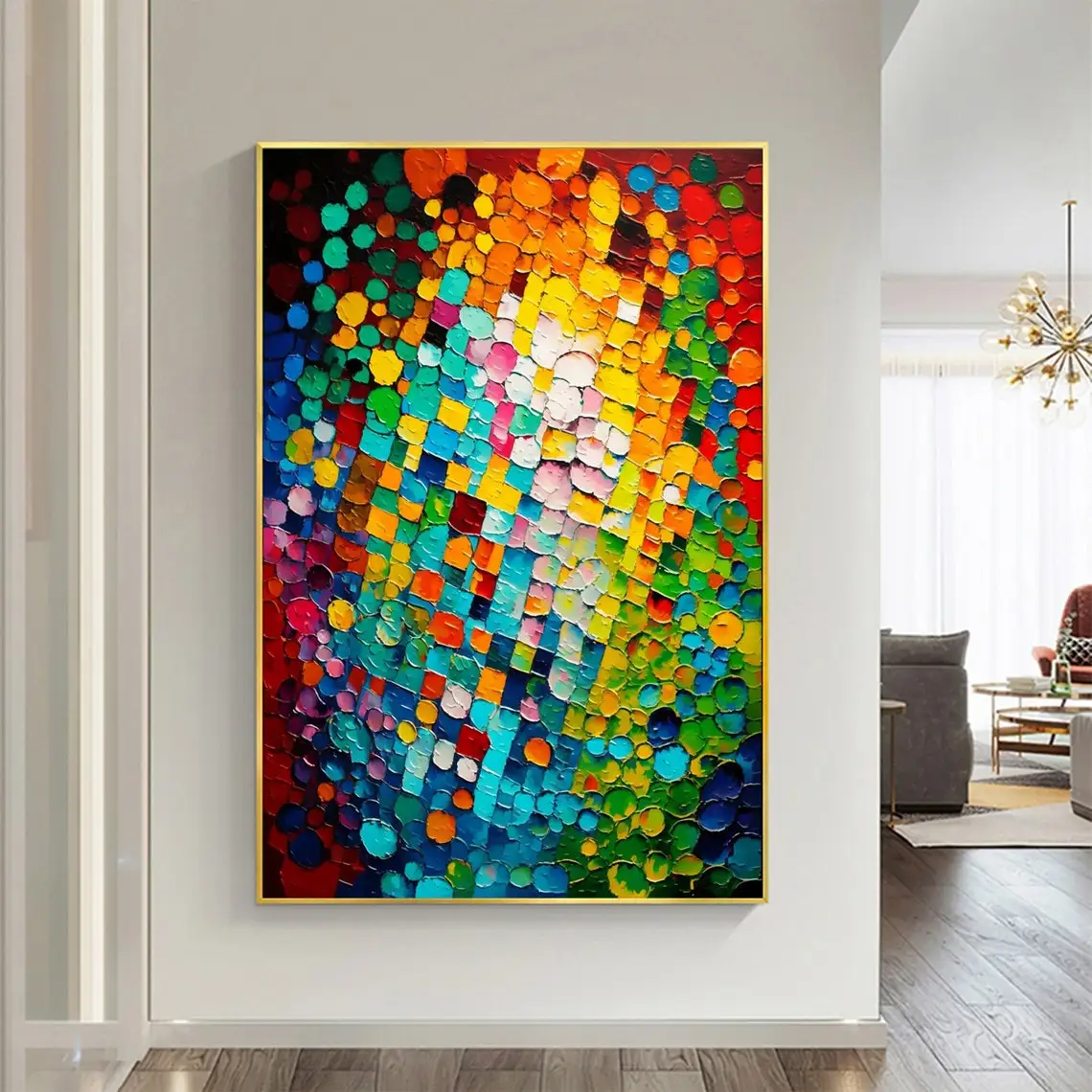 Abstract Original Colorful Oil Painting On Canvas Large Concise Art ...