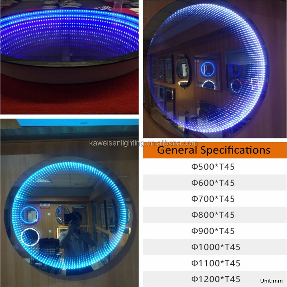 Decorative Wall Custom Illusion Tunnel 3D Led Light Infinity Mirror ...