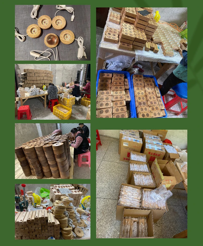 Luminous U Shape Wood Frame Dimming 3D Wood Holder Acrylic Night Light ...